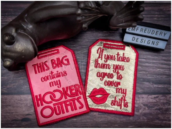 Luggage Tag - Hooker Outfits – EmFreudery Designs