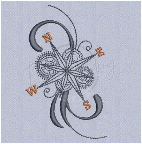 Quilt Square - Steampunk Compass Rose – EmFreudery Designs