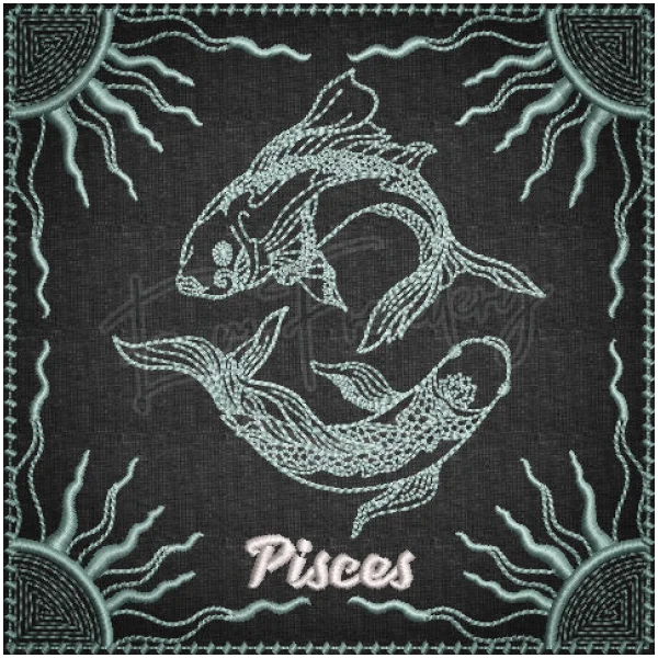Zodiac Quilt Square - Pisces – EmFreudery Designs