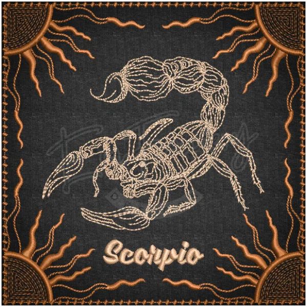 Zodiac Quilt Square - Scorpio – EmFreudery Designs